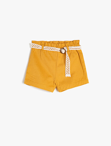 Koton Kız Çocuk Yüksek Bel Kemerli Şort