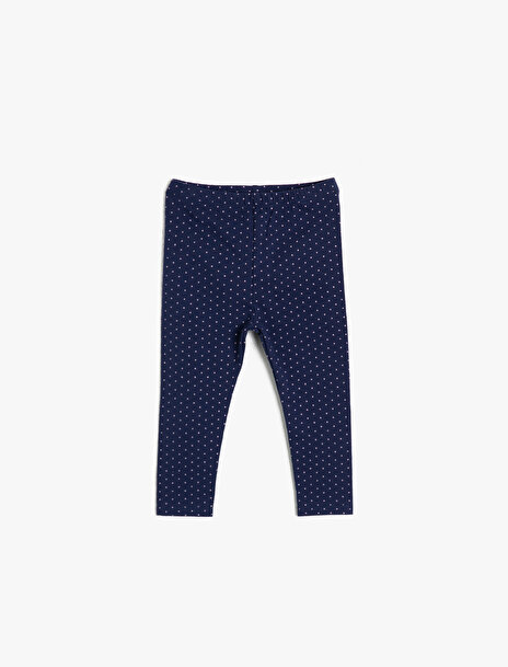 Koton Kız Çocuk Esnek Yumuşak Örme Kumaştan Baskılı Uzun Boy Tayt