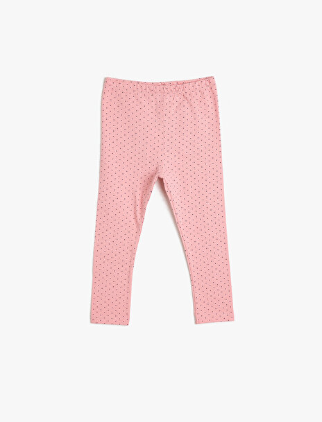 Koton Kız Çocuk Esnek Yumuşak Örme Kumaştan Baskılı Uzun Boy Tayt