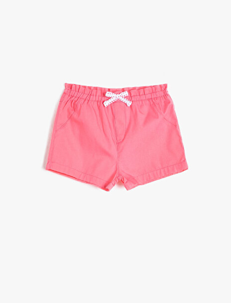 Koton Kız Çocuk %100 Pamuk Beli Lastikli Şort