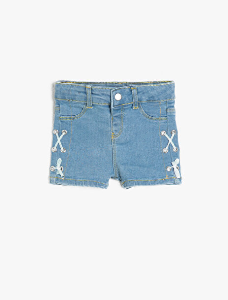 Koton Kız Çocuk Kuş Gözü Detaylı Pantolon