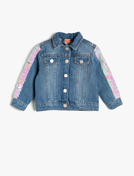 Koton Kız Çocuk Pul Detaylı Jean Ceket Koton Kız Çocuk Pul Detaylı Jean Ceket