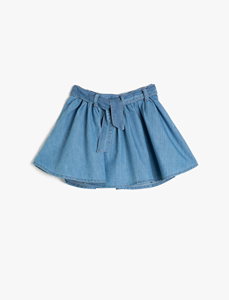 Koton Kız Çocuk Beli Bağlamalı Jean Etek