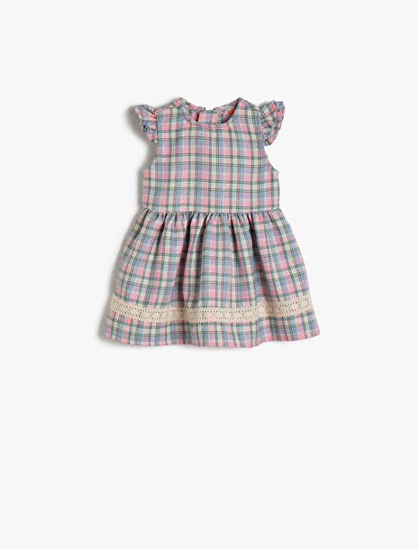 Koton Kız Çocuk Kareli Elbise