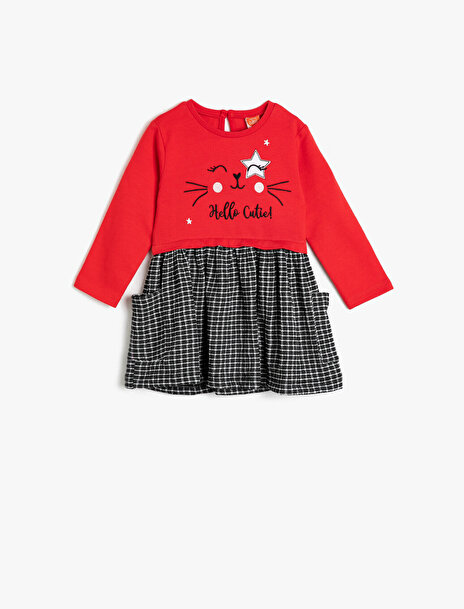 Koton Kız Çocuk Kareli Elbise