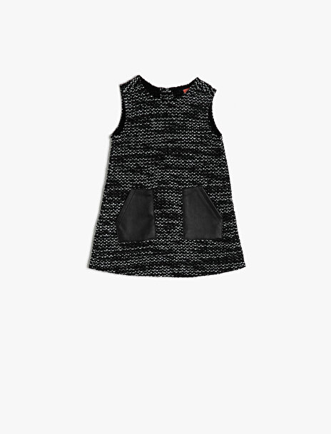 Koton Kız Çocuk Deri Detaylı Elbise