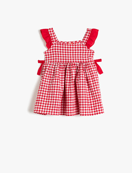 Koton Kız Çocuk Askılı Kolsu Kareli Elbise Koton Kız Çocuk Askılı Kolsu Kareli Elbise