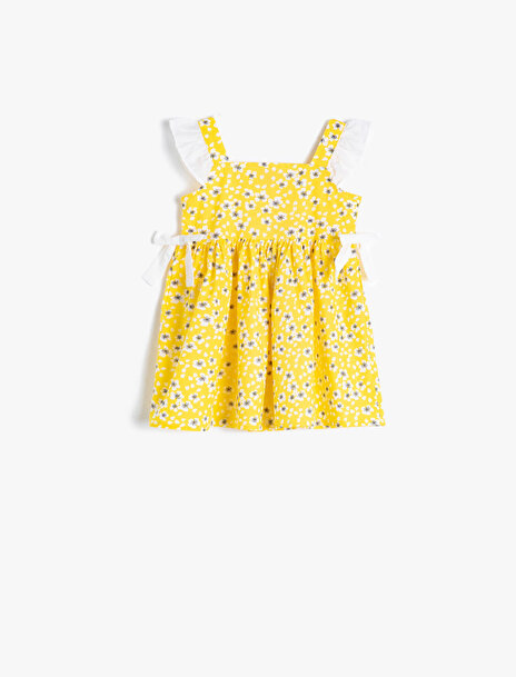 Koton Kız Çocuk Askılı Kolsuz Desenli Elbise