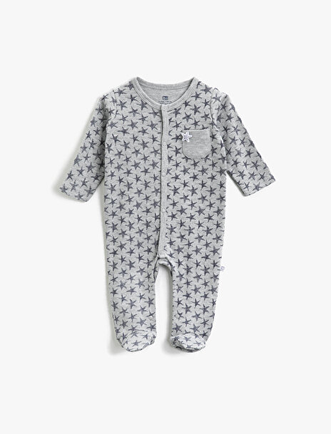 Koton Erkek Çocuk Baskılı Tulum Pamuklu Cepli Bibaby