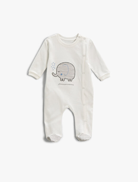 Koton Erkek Çocuk Pamuklu Tulum Uzun Kollu Fil İşlemeli Koton Erkek Çocuk Pamuklu Tulum Uzun Kollu Fil İşlemeli