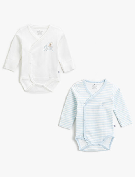 Koton Erkek Çocuk Baskılı Set Çizgili Pamuklu Bibaby