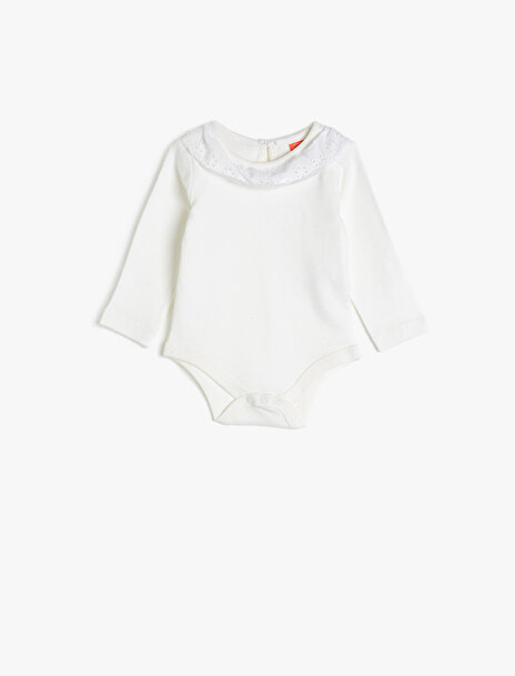 Koton Kız Çocuk Pamuklu Uzun Kollu Dantelli Body Koton Kız Çocuk Pamuklu Uzun Kollu Dantelli Body