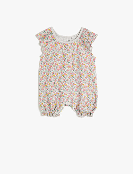 Koton Kız Çocuk Bisiklet Yaka Kolsuz Desenli Tulum