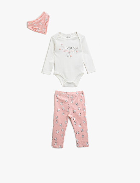 Koton Kız Çocuk Baskılı Zıbın Takımı