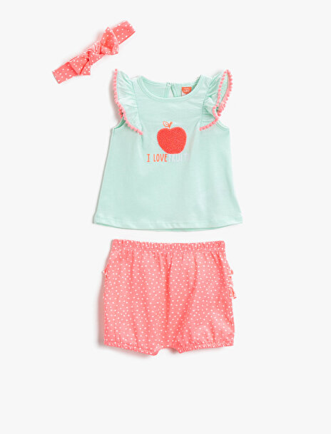 Koton Kız Çocuk Desenli Takım Pamuklu