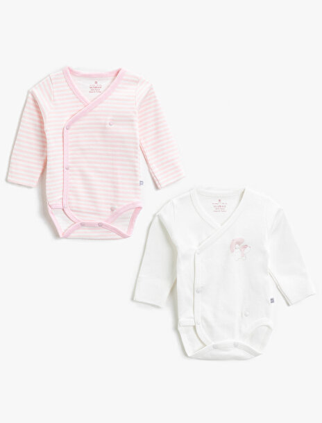 Koton Kız Çocuk Pamuklu Set Çizgili Basic Bibaby