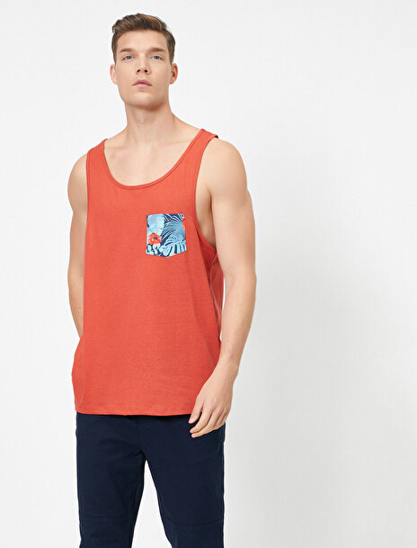 Koton Erkek Oyuk Yaka Kolsuz Desenli Atlet