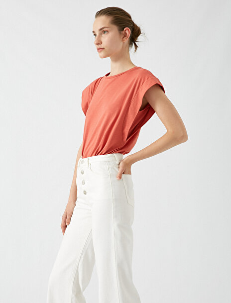 Koton Kadın Kolsuz Basic T-Shirt
