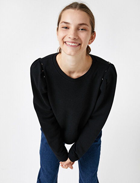 Koton Kadın Zımbalı Balon Kol Sweatshirt Koton Kadın Zımbalı Balon Kol Sweatshirt