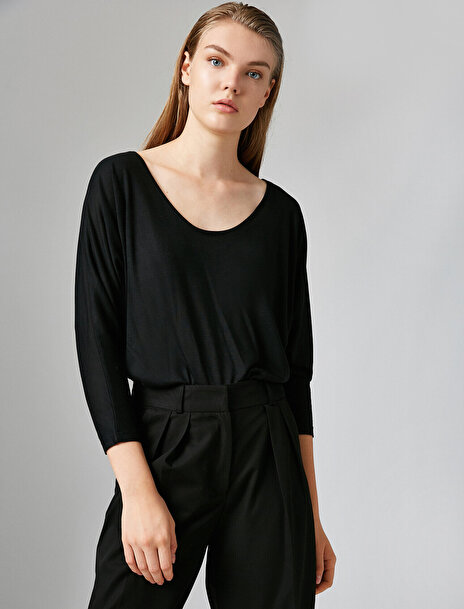 Koton Kadın Lyocell Basic Uzun Kollu T-Shirt