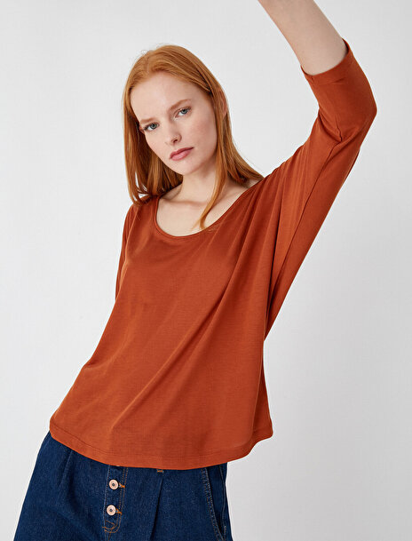 Koton Kadın Lyocell Basic Uzun Kollu T-Shirt