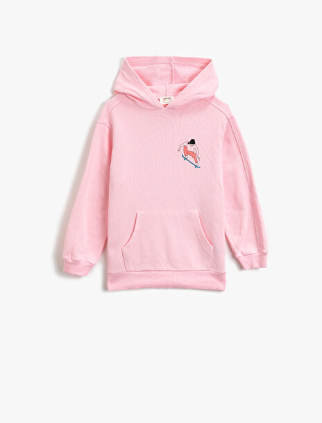 Koton Kız Çocuk Pamuklu Kanguru Cepli Kapüşonlu Baskılı Uzun Kollu Sweatshirt Koton Kız Çocuk Pamuklu Kanguru Cepli Kapüşonlu Baskılı Uzun Kollu Sweatshirt