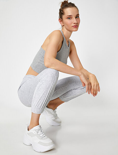 Koton Kadın Nervürlü Kadife Jogger Eşofman Altı