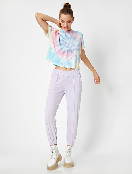 Koton Kadın Nervürlü Kadife Jogger Eşofman Altı