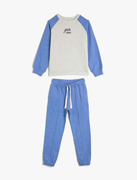 Koton Kız Çocuk %100 Pamuk Jogger Eşofman Takımı