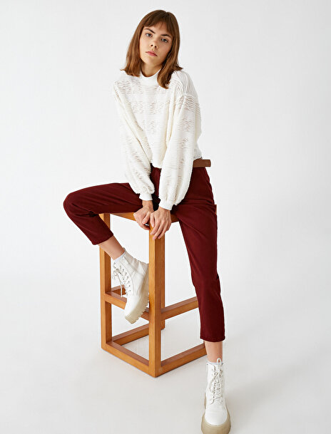 Koton Kadın Pamuklu Kemerli Pantolon Koton Kadın Pamuklu Kemerli Pantolon