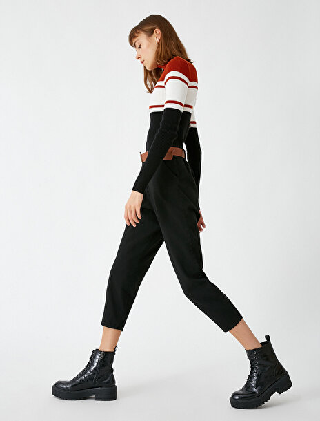 Koton Kadın Pamuklu Kemerli Pantolon Koton Kadın Pamuklu Kemerli Pantolon