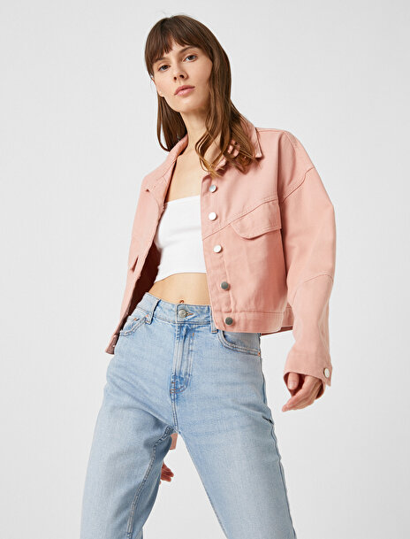 Koton Kadın %100 Pamuk Düğmeli Blazer Jean Ceket Koton Kadın %100 Pamuk Düğmeli Blazer Jean Ceket