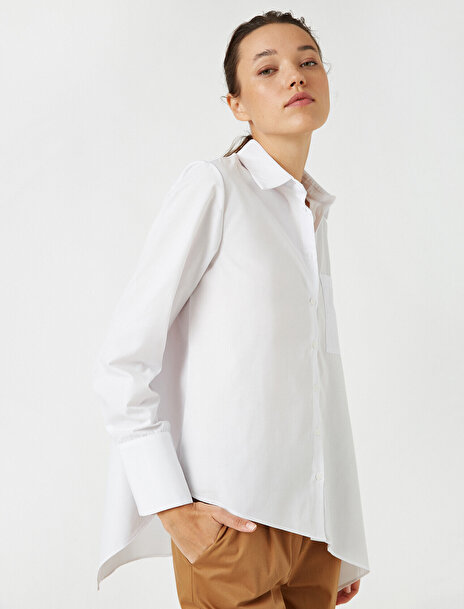 Koton Kadın Cepli Asimetrik Gömlek