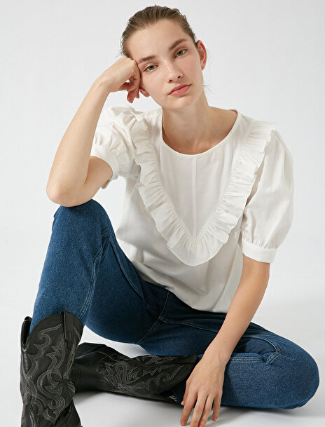 Koton Kadın Volan Detaylı Bluz