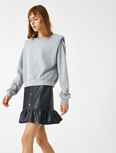 Koton Kadın Suni Deri Düğmeli Mini Etek Koton Kadın Suni Deri Düğmeli Mini Etek