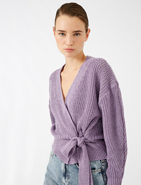 Koton Kadın Bağlamalı Wrap Triko Hırka