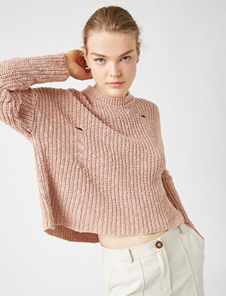 Koton Kadın Pamuklu Bisiklet Yaka Triko Kazak