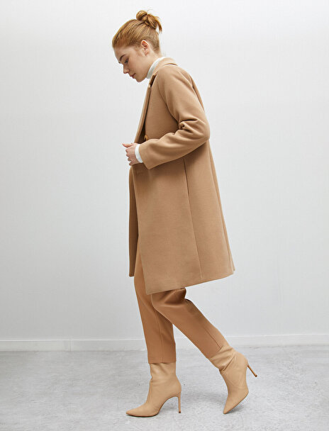 Koton Kadın Düğmeli Kaşe Kaban