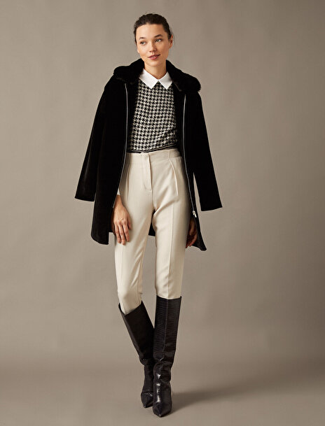 Koton Kadın Suni Kürk Detaylı Kaban