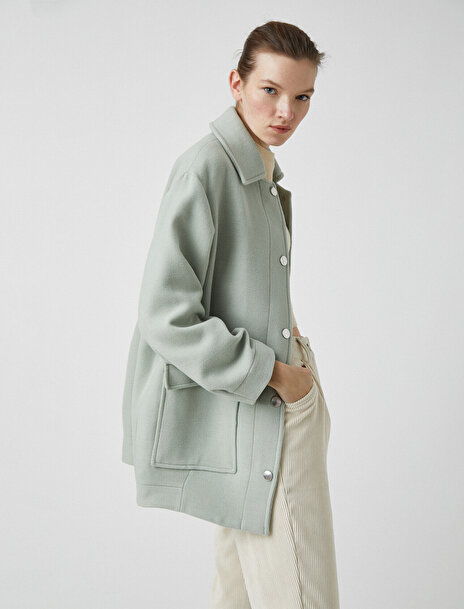 Koton Kadın Düğmeli Kaşe Kaban