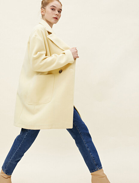 Koton Kadın Düğmeli Kaşe Kaban