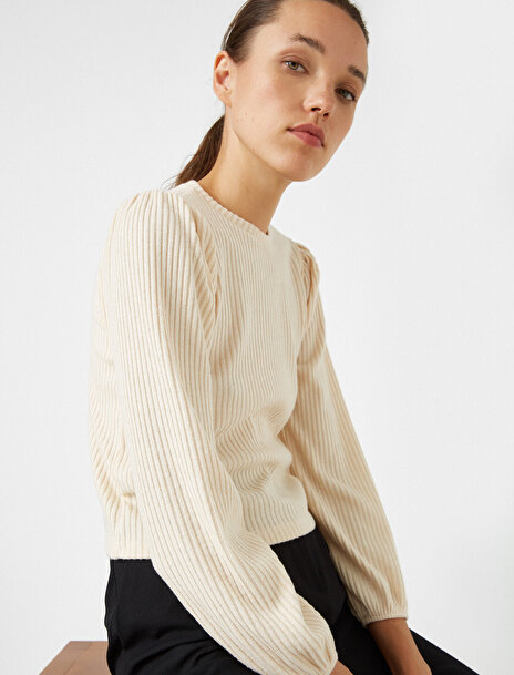 Koton Kadın Bisiklet Yaka Pileli Kazak