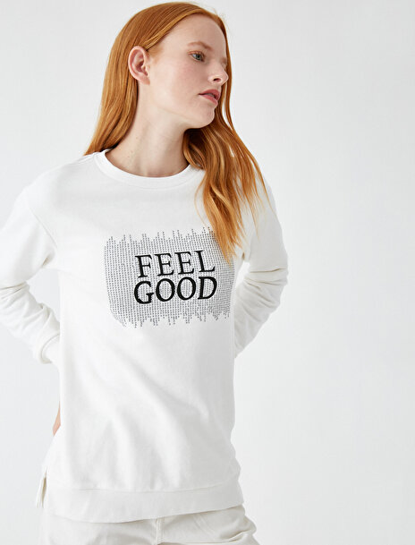 Koton Kadın %100 Pamuk Yazılı Baskılı Sweatshirt