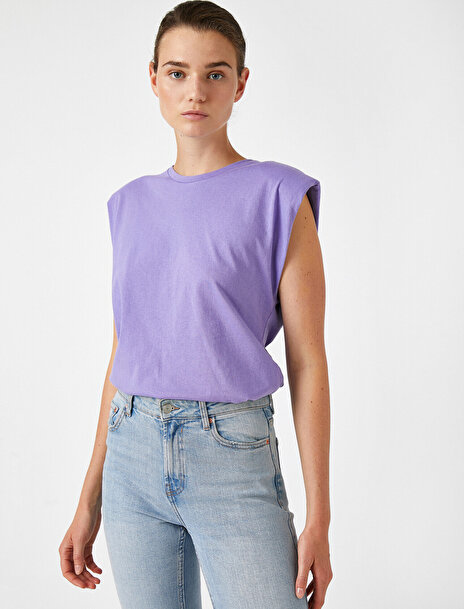 Koton Kadın Pamuklu Vatkalı Bisiklet Yaka Kolsuz Tişört