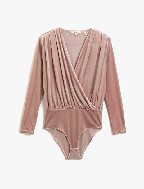 Koton Kadın Kadife Badi Uzun Kollu V Yaka