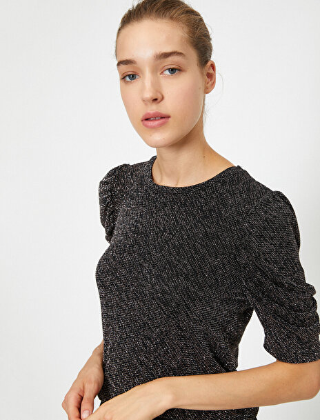 Koton Kadın Bisiklet Yaka Yarım Kollu Tişört