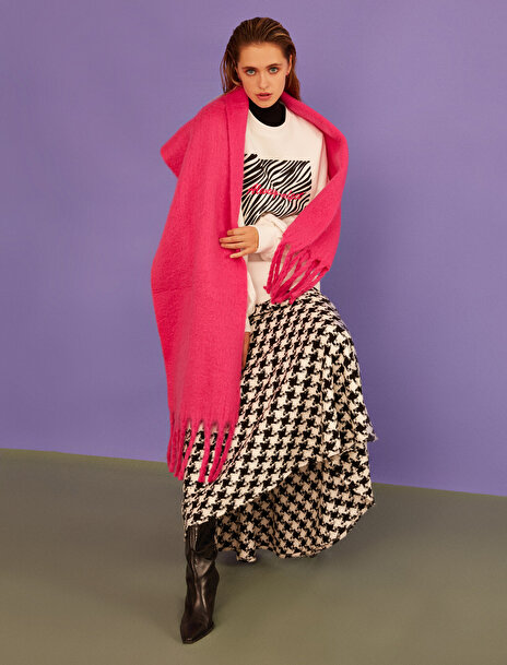 Koton Kadın Pamuklu Bisiklet Yaka Hayvan Baskılı Oversize Tunik Koton Kadın Pamuklu Bisiklet Yaka Hayvan Baskılı Oversize Tunik