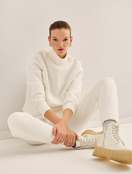 Koton Kadın Pamuklu Dik Yaka Oversize Tunik