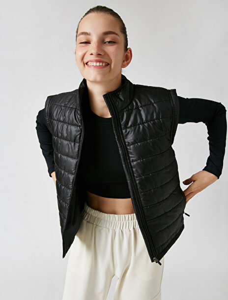 Koton Kadın Ebru Şallı Loves Koton Şişme Yelek