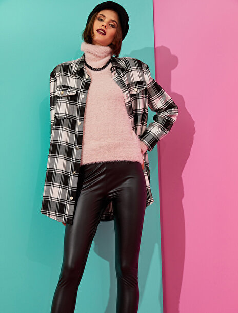 Koton Kadın Oversize Ekose Gömlek